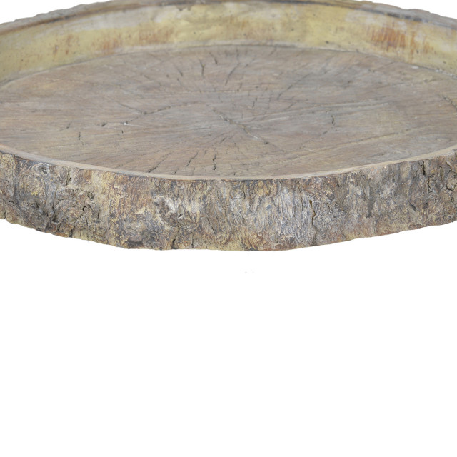 Benzara BM200902 Round Shape Cemented Log Plate With Distressed Details ...