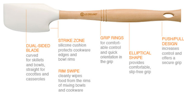 Le Creuset Revolution Medium Silicone Spatula, White, Medium - Spatulas ...