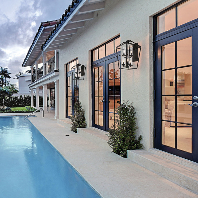 Bastille 6-Light Lantern, Black - Transitional - Outdoor Wall Lights ...