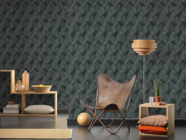 Textured Wallpaper Modern Featuring 3D Geometric Structure, 388272, One ...