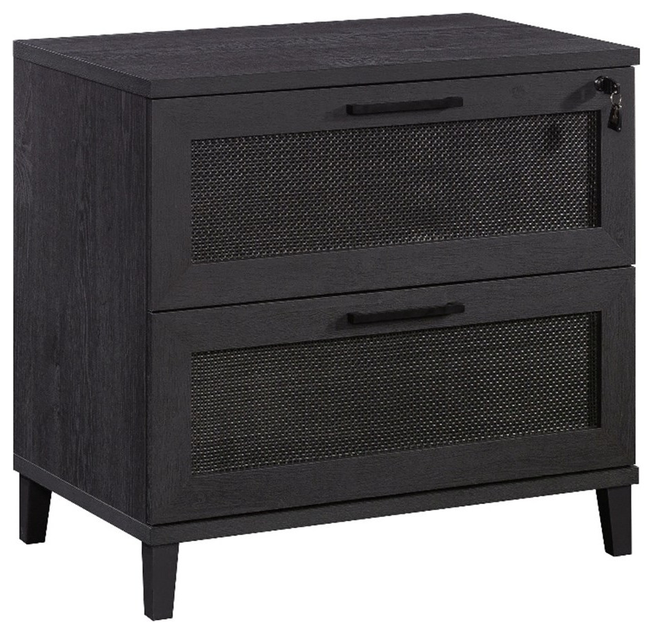 Pemberly Row 2-Drawer Engineered Wood Lateral File Cabinet in Raven Oak ...