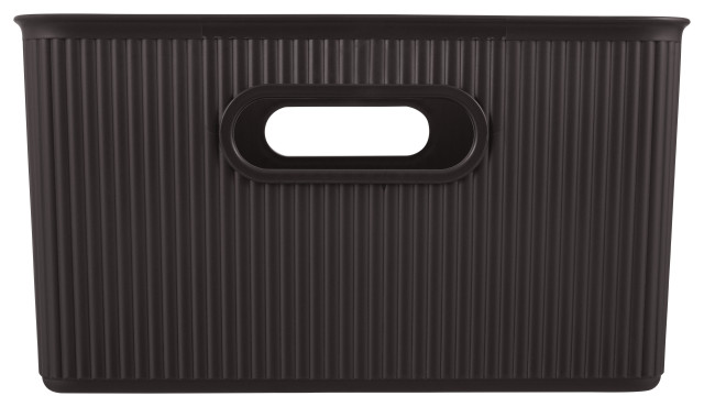 Superio Ribbed Storage Bin, Plastic Storage Basket, 15 L - Transitional ...