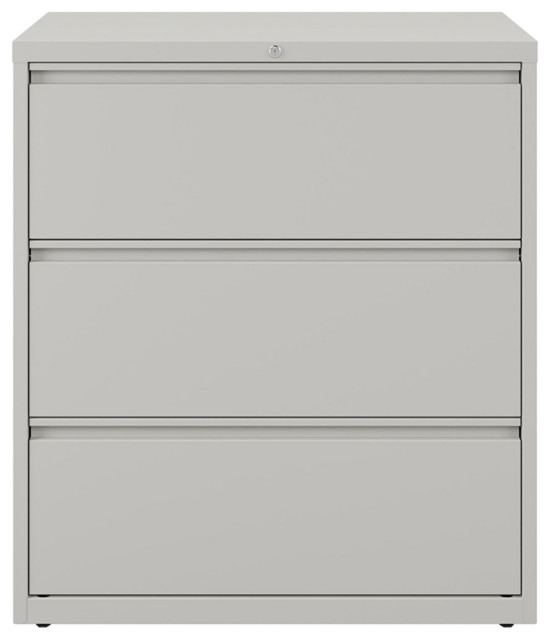 Hirsh 36" Wide 3 Drawer Metal Lateral File Cabinet - Light Gray - 2 ...