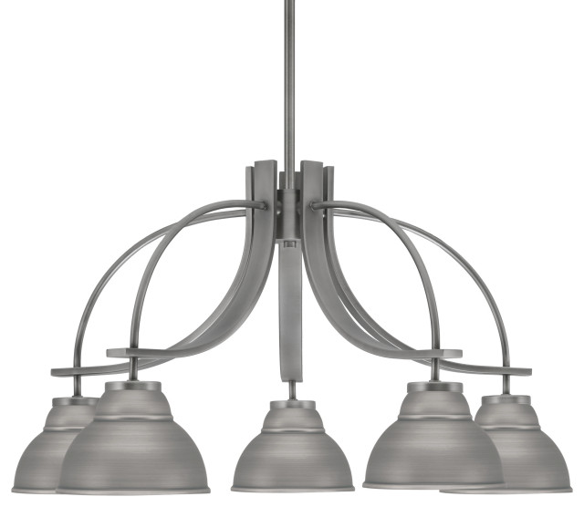 Cavella 5 Light, Downlight Chandelier, Graphite Finish, 7" Graphite ...