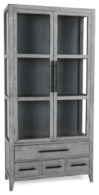 Simon Tall Cabinet Antique Blue - Farmhouse - China Cabinets And ...