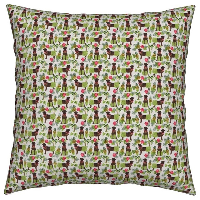 Lab Labrador Chocolate Lab Hula Tropical Dog Throw Pillow - Tropical ...