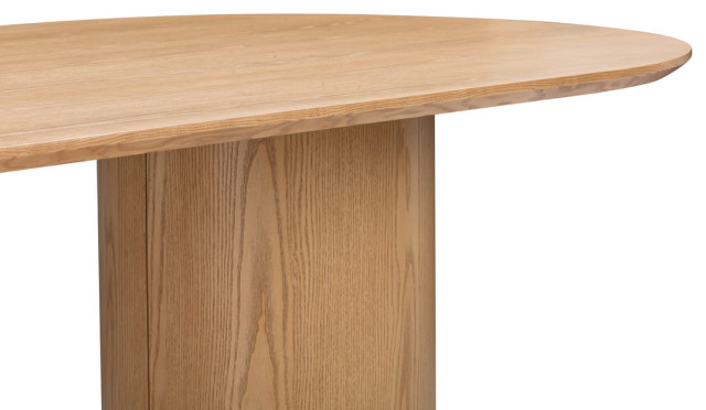Brandy Natural Ash Wood Oval Dining Table, 94.5" Long Wooden Conference ...