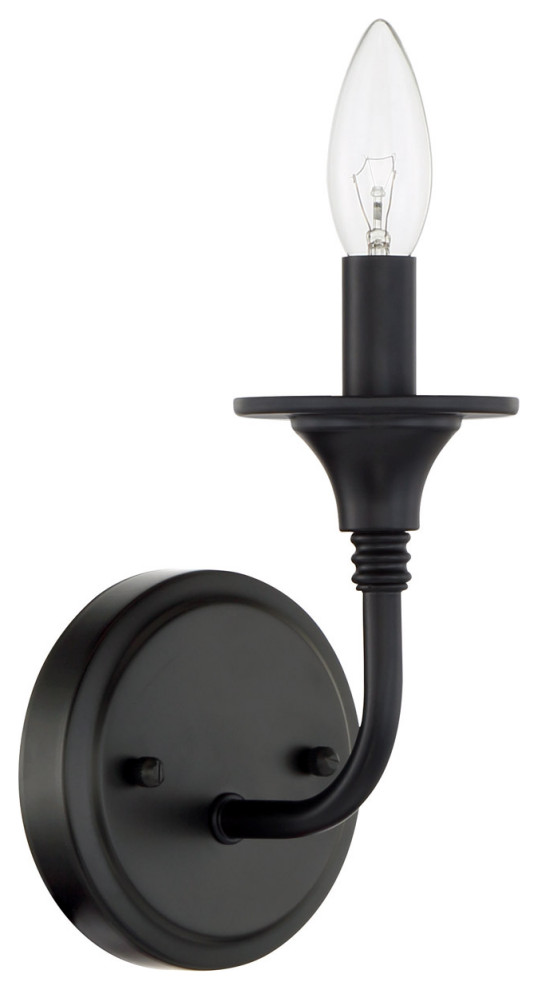 Jolenne 1 Light Wall Sconce, Flat Black - Transitional - Wall Sconces ...
