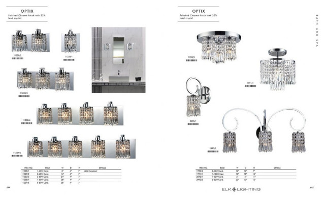 Luxury Three Light Crystal Vanity Light Fixture Scrolling Arm - Crystal ...