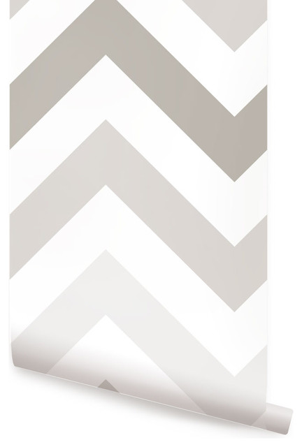 Chevron Peel and Stick Vinyl Wallpaper, 24" X 60" - Transitional ...