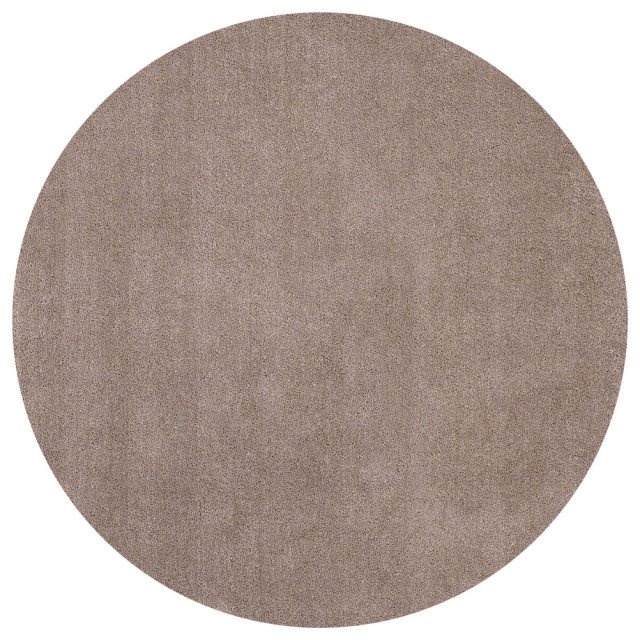 8' Beige Round Indoor Shag Rug - Contemporary - Area Rugs - by ...