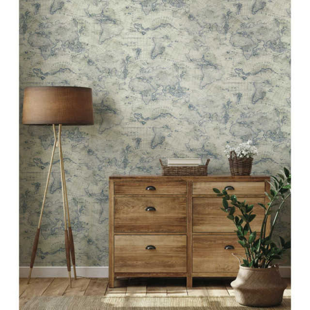 Coastal Map Peel and Stick Wallpaper - Contemporary - Wall Decals - by ...