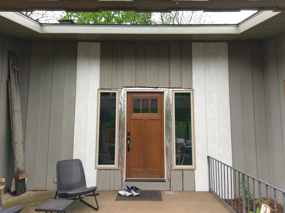 Entryway rainwater management - gutter, rain chain, or?