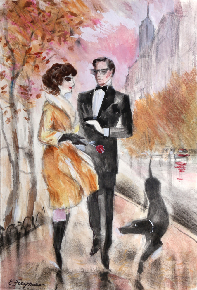 Street Walking, Erik Freyman, 10x7.5 - Contemporary - Paintings - by ...