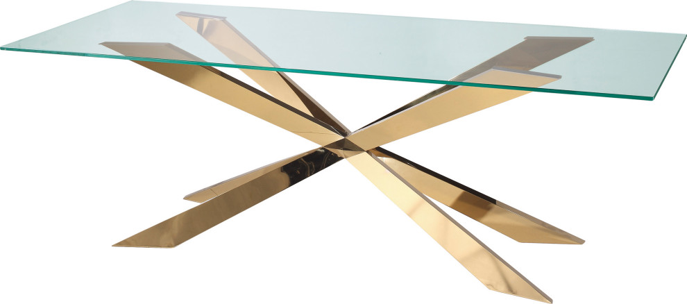 72" Rectangle Glass Top Table, Clear - Contemporary - Dining Tables ...