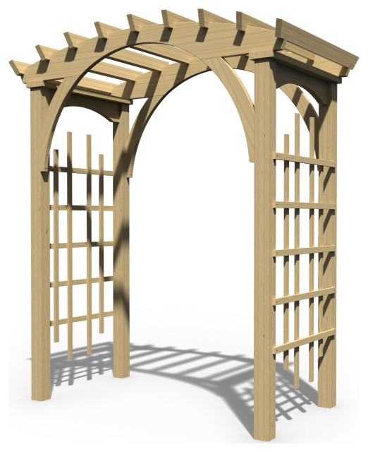 Pressure Treated Pine Roman Arch Decorative Arbor, 3' X 6 ...