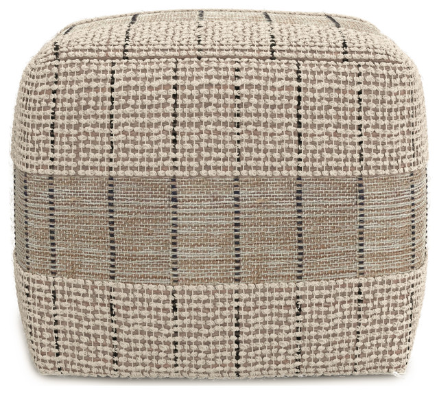 Elmer Square Woven Pouf - Transitional - Floor Pillows And Poufs - by Simpli Home Ltd. | Houzz