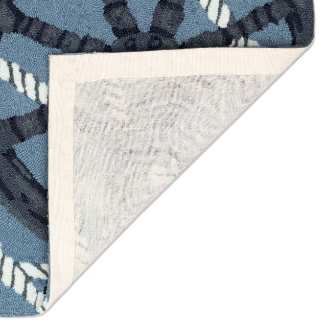 Frontporch Captain's Wheel Indoor/Outdoor Area Rug, 2'x5' - Beach Style ...
