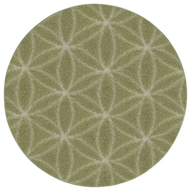 Eyelet Area Rug, Soft Tactesse Nylon With Anti-Stain Protection, Round ...