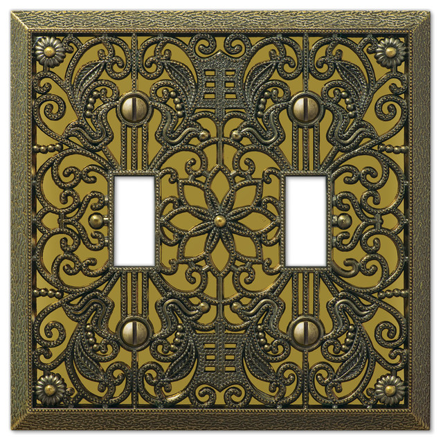 Filigree Cast 2-Toggle Wall Plate - Traditional - Switch Plates And ...