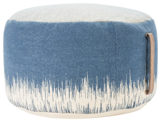 Mina Victory AS263 Pouf, Navy, 20"X20"X12" - Beach Style - Floor Pillows And Poufs - by Kolibri ...