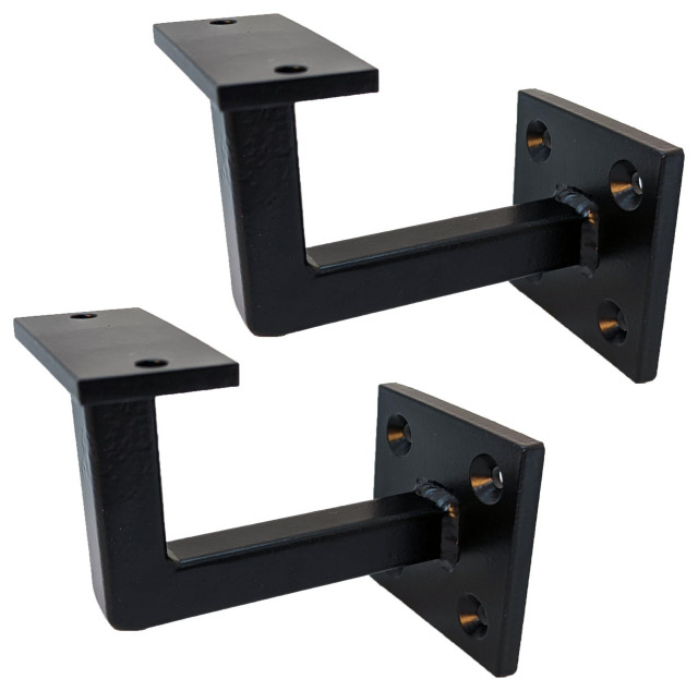 Stair Railing Bracket A Black Steel Iron Modern Farmhouse Rustic ...