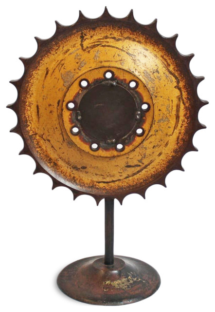Industrial Iron Sun Gear Mirror - Industrial - Wall Mirrors - by Design ...