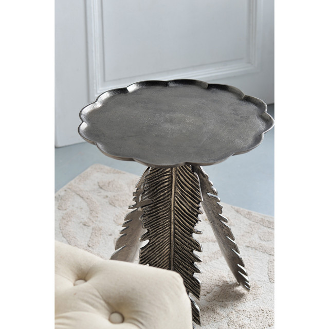 Aluminum Leaf Side Table 17x17x19.5" - Tropical - Side Tables And End ...