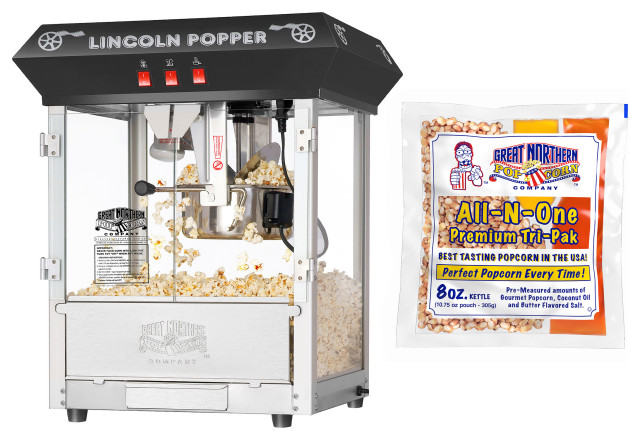 Countertop Popcorn Machine 3 Gal Popper, 8oz Kettle, 5 All-In-One ...