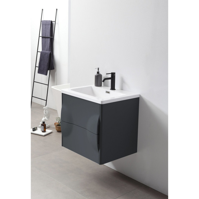 Colmar 24" Dark Gray Wall Mount Modern Bathroom Vanity - Modern ...
