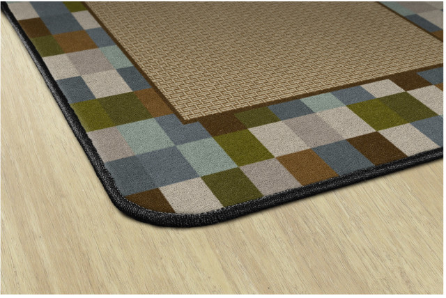 Flagship Carpets FM180-22A 4'x6' Border Blocks Teal Educational Rug ...