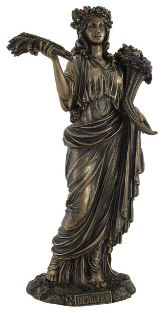 Greek Goddess of Harvest Demeter Bronzed Statue - Traditional ...