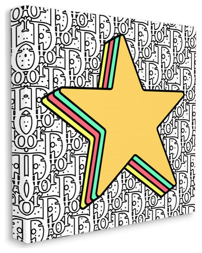 Star Shape Pop Art over High Fashion Pattern, 24 x 24 - Contemporary ...