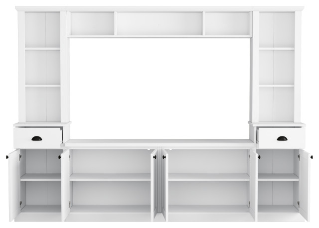 TATEUS Minimalist Entertainment Wall Unit Set with Bridge for TVs Up to ...