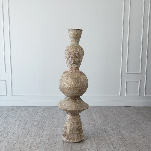 Oversize 70" Tall Modern Floor Sculpture Totem Stacked Shapes Abstract ...
