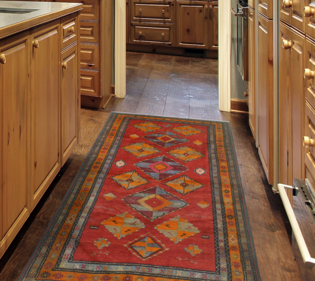 Fine Vintage Distressed Jamile Red/Orange Rug, 3'9x7'0, 3'9x7'0 ...