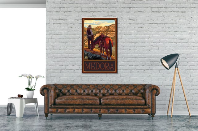 by Artist Paul A. Lanquist Medora North Dakota Cowboy On Art Print, 30 ...