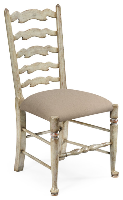 Grey painted ladder back chair (Side) - French Country - Dining Chairs ...