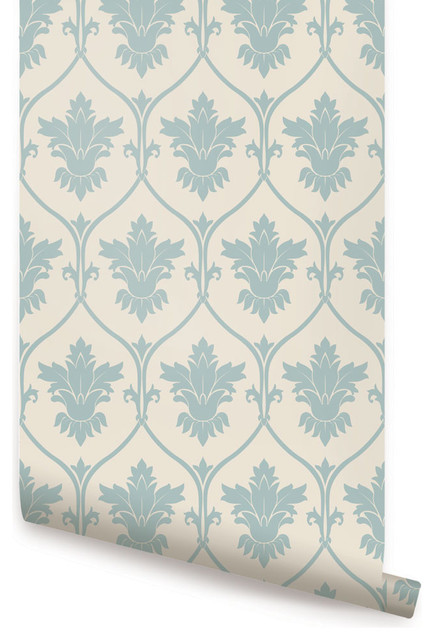 Damask Wallpaper, Peel and Stick, 24"w X 60"h - Transitional ...