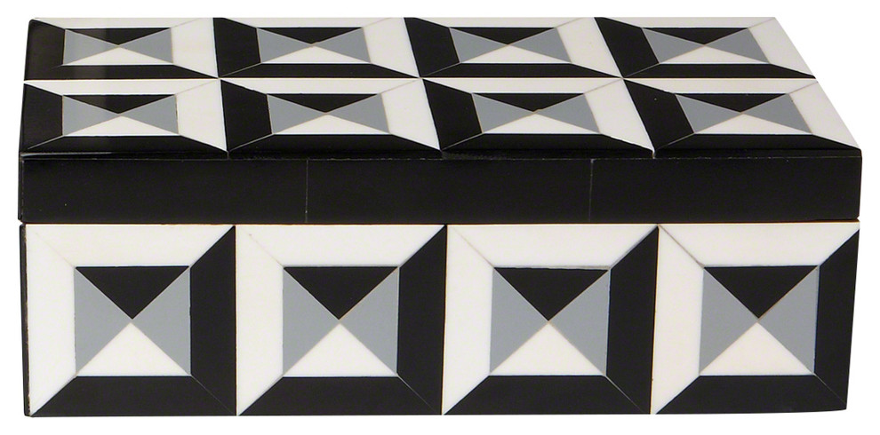 Deco Border Square Box, Large, Small - Contemporary - Decorative Boxes ...