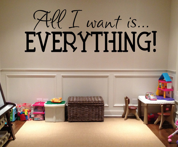 All I want is Everything Christmas Holiday Vinyl Wall Decal ...