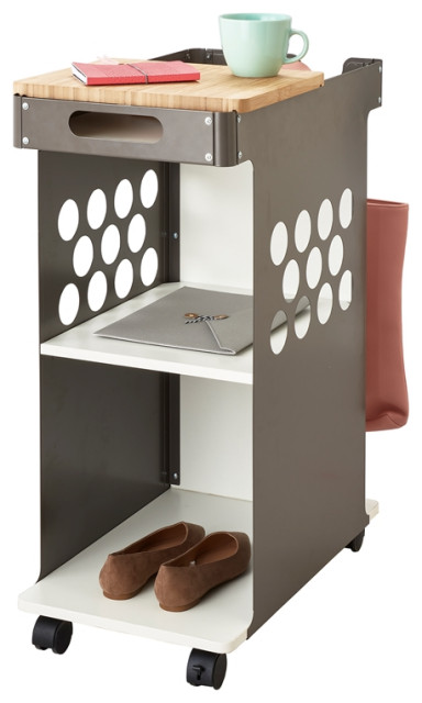 Safco Mini Rolling Storage Cart 5209WH Mobile Cart with Steel Panels in ...
