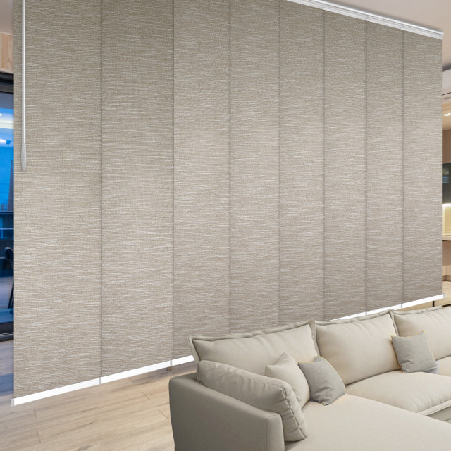 Nico 8-Panel Track Extendable Vertical Blinds 130-175"W, 116" H ...