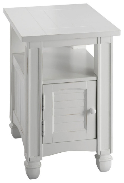 ELK Home 679-041 Nantucket 1-Door Chairside Table, White - Beach Style ...