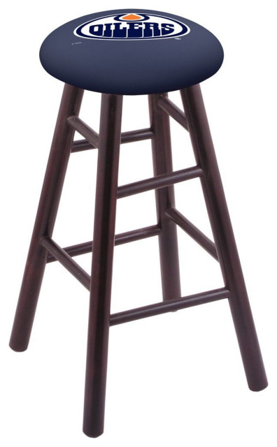 Holland RC Edmonton Oilers 24" Maple Counter Stool - Dark Cherry ...