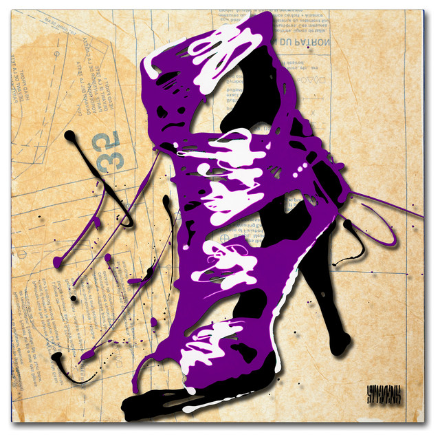 'Purple Strap Boot' Canvas Art by Roderick Stevens, 14" x 14 ...
