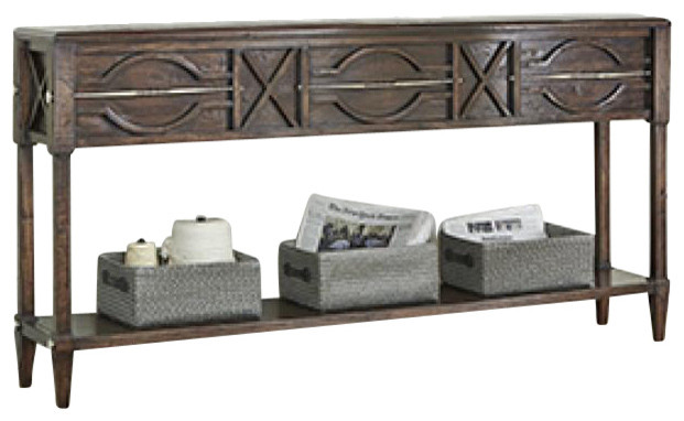 Ambella Home Collection Spindle Console, Walnut - Transitional ...