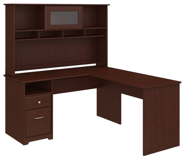 Scranton & Co 60" Contemporary Engineered Wood Desk with Hutch/Drawers ...