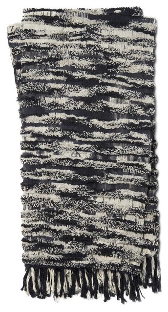 Loloi Throws T0031 Black 4'-2" X 5', 4'-2" X 5' - Contemporary - Throws ...