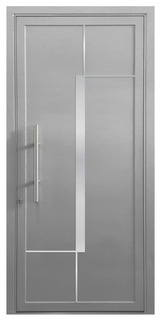 Orion Aluminum Series Entry Door, 48" x 96", Black - Contemporary ...